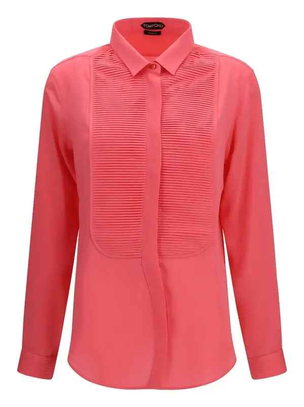 TOM FORD Tuxedo Shirt With Pleated Bib - Pink