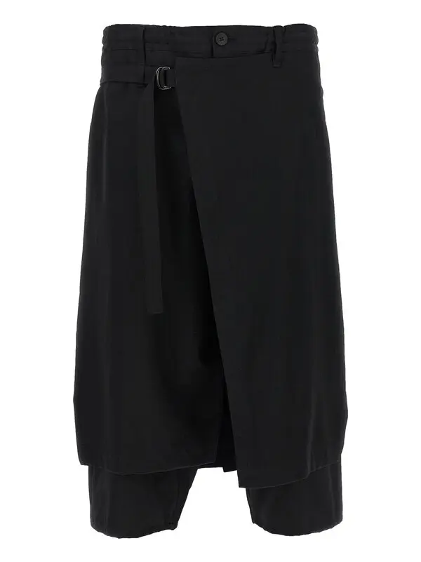 Yohji Yamamoto Standard Wrap" Cool Wool Pants - Black