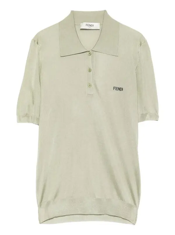 Fendi Short Sleeve Polo Shirt - Green