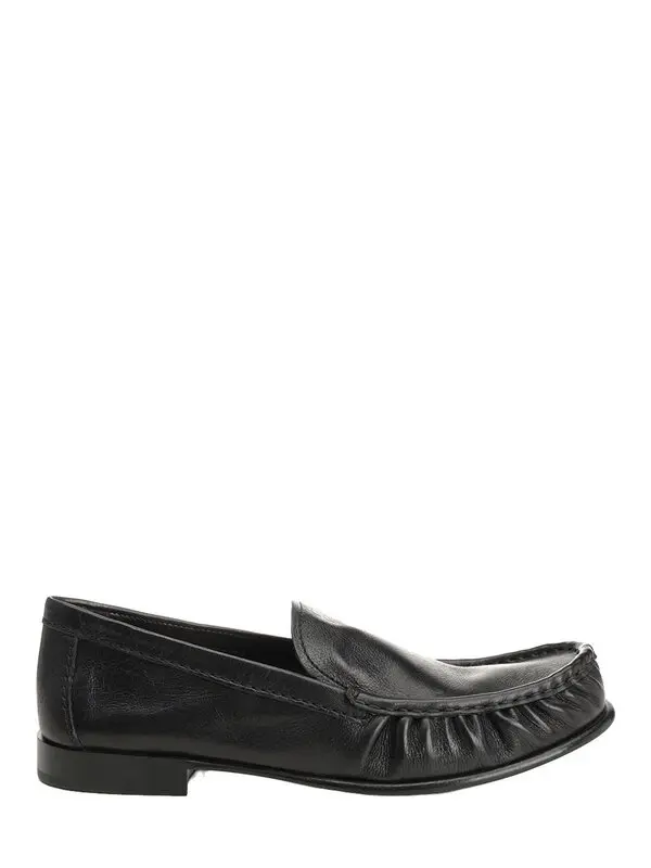 Miu Miu Buffalo Leather Moccasins - Black