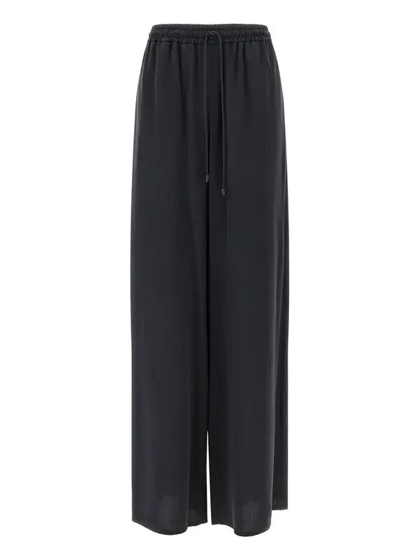 Max Mara Mxmgenero Wide-leg Silk Canvas Pants - Blue