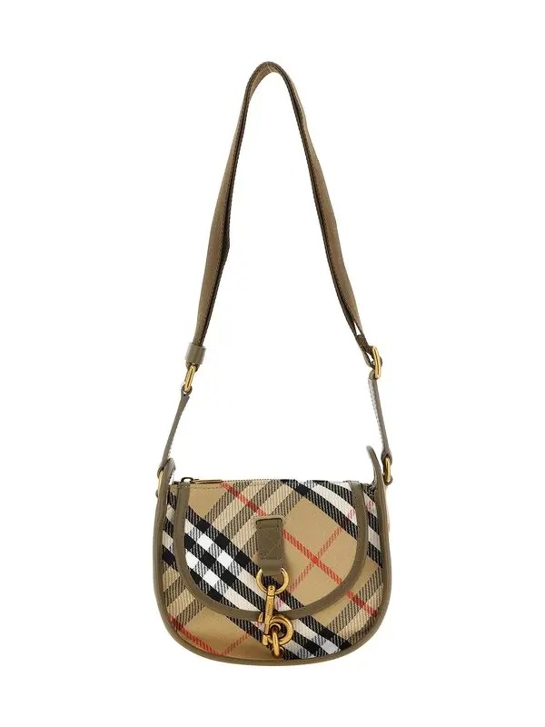 Burberry B Clip Mini Crossbody Bag In Check - Multicolor