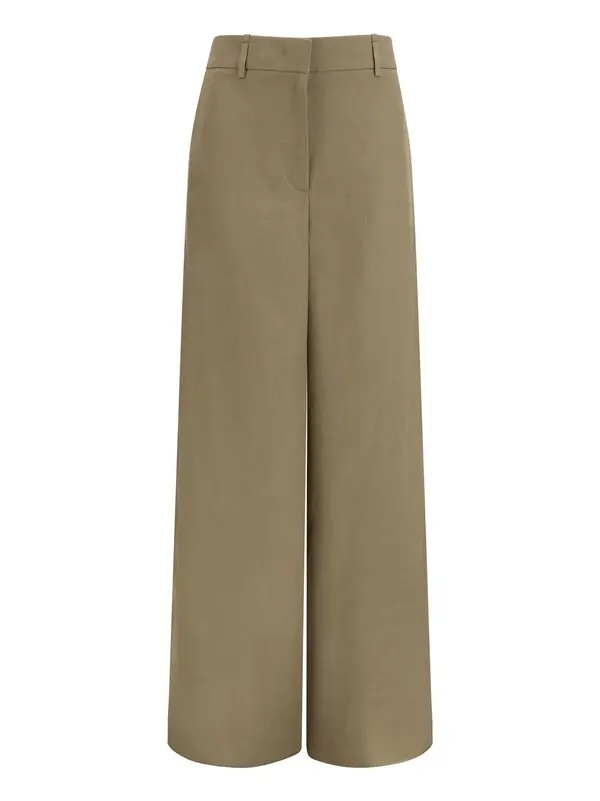 Giorgio Armani Linen Wide-leg Trousers - Cream