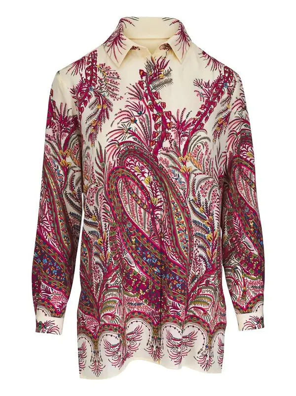 Etro Camicia Con Stampa Paisley Silk Shirt - Multicolor