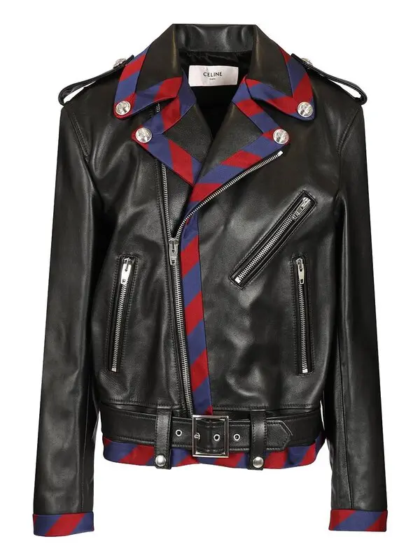 Celine Biker Galon Club Leather Jacket - Black