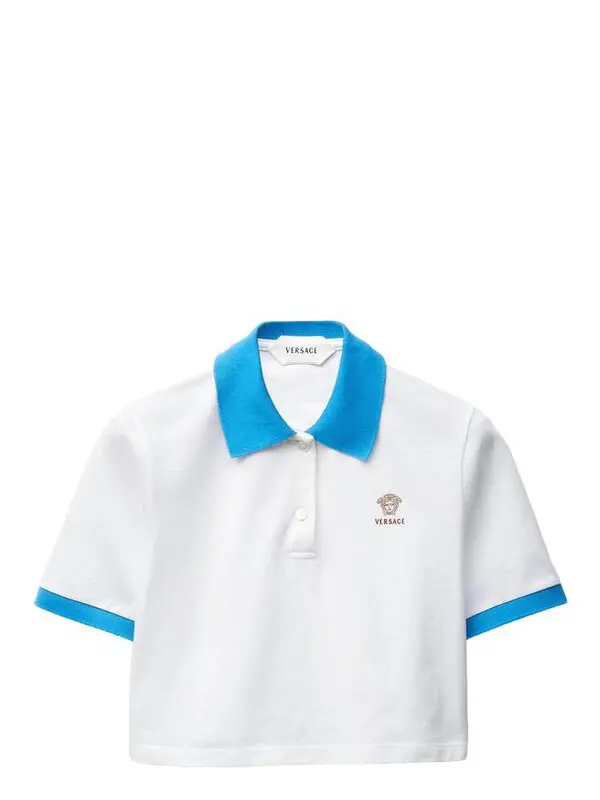 Versace Cropped Polo Shirt - White
