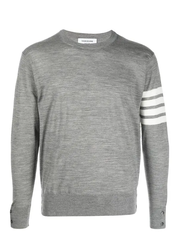 Thom Browne 4-bar Merino Wool Sweater - Gray