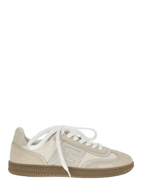 Balmain Swan Sneakers In Deerskin Leather - Multicolor