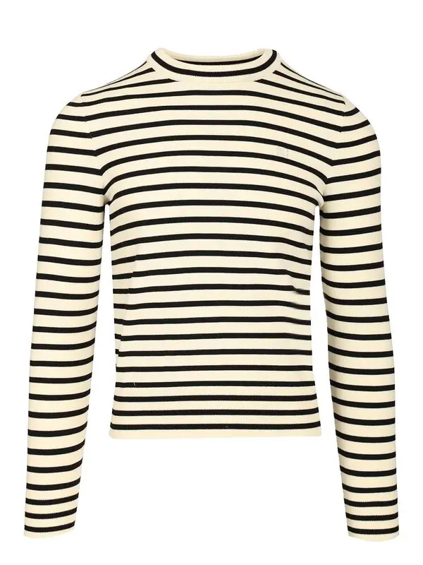 Celine Triomphe Marinière Crew Neck Wool Sweater - Multicolor