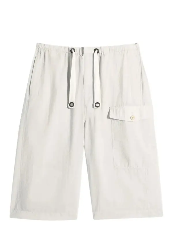 LEMAIRE Beige Drawstring Cargo Shorts - Cream