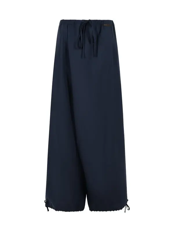Marni Virgin Wool Wide-leg Trousers - Blue