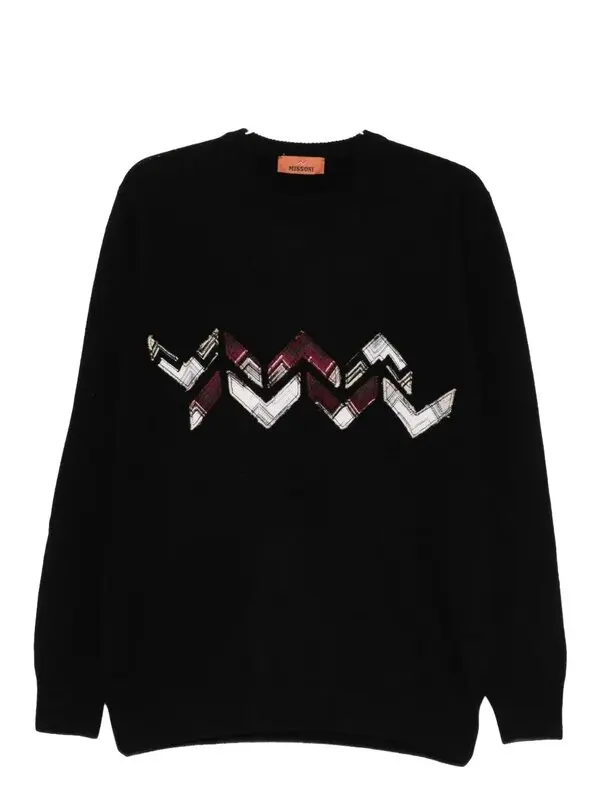 Missoni Wool Sweater With Zigzag Detail - Black
