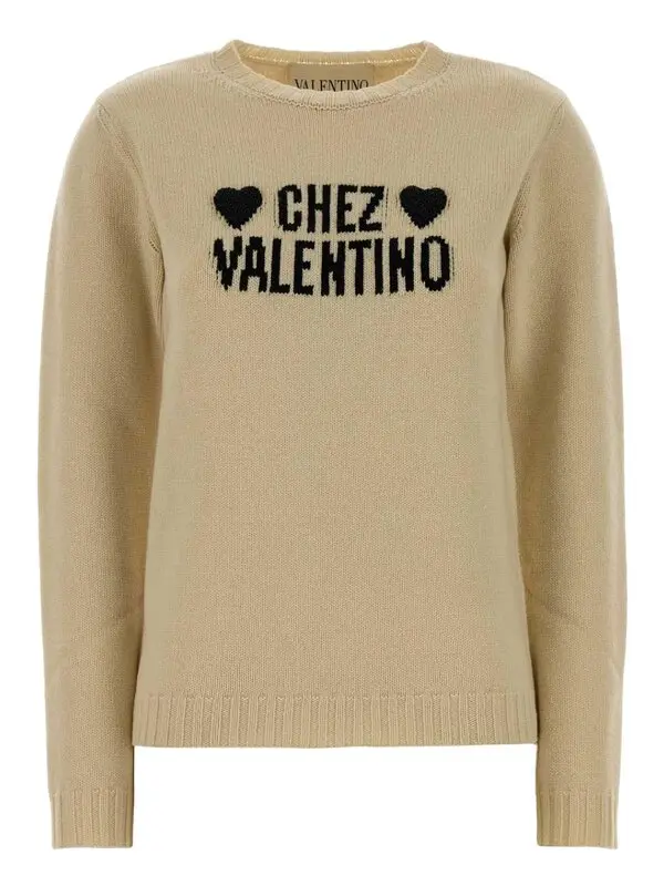 Valentino Garavani Beige Wool Sweater - Brown