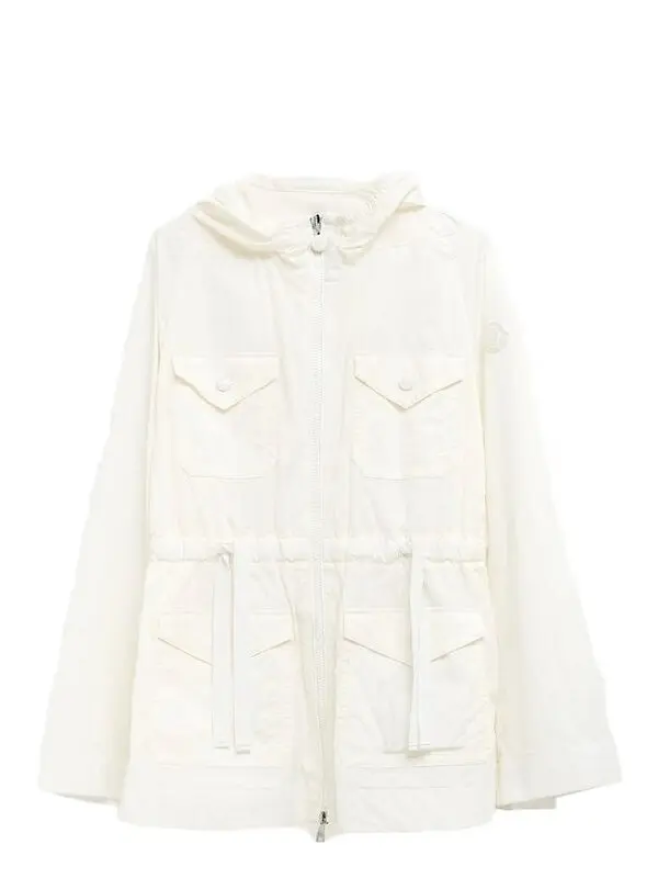 Moncler Military Jacket With Embroidered Logo - White