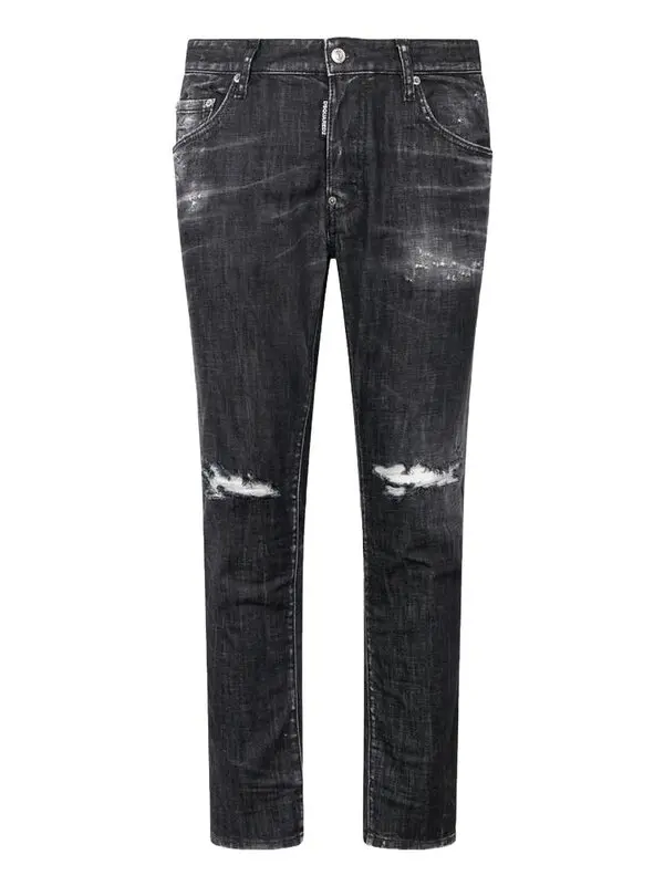 Dsquared2 Grey Cotton Blend Trousers - Gray