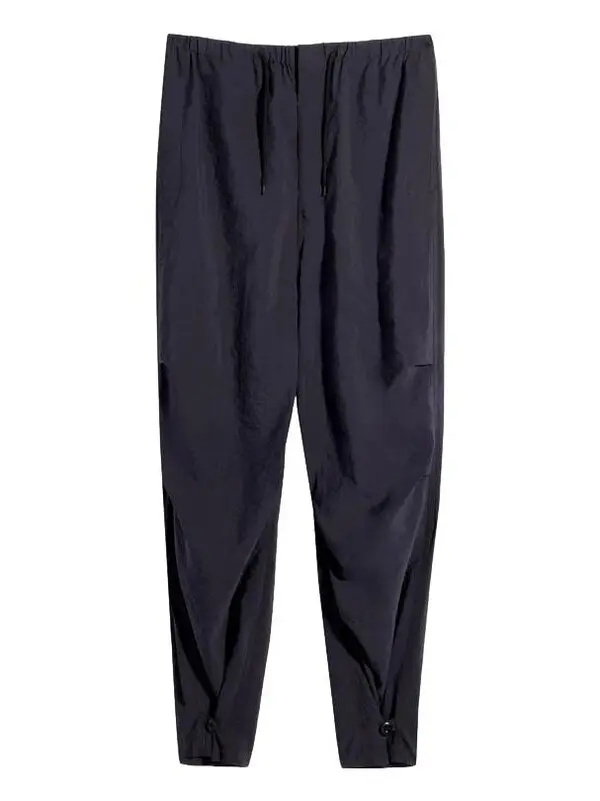 LEMAIRE Loose Fit Cotton Blend Trousers - Black
