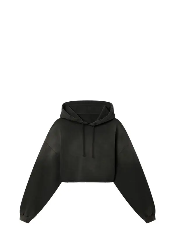 GOLDEN GOOSE Oversize Cropped Hoodie With Star Print - Black