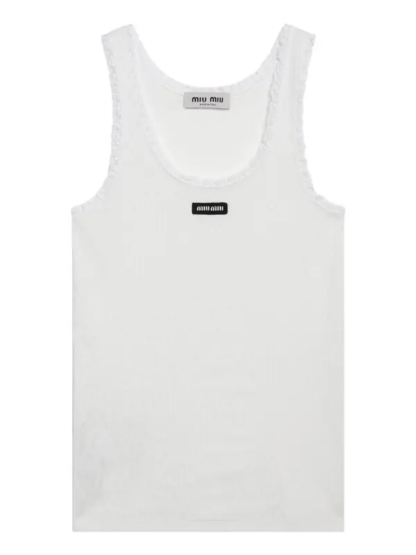 Miu Miu Cotton Tank Top - White