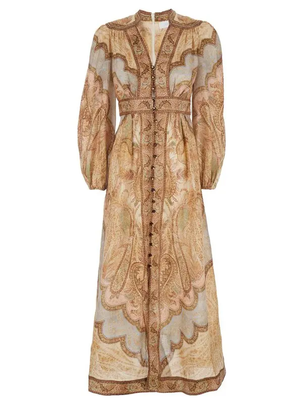 Zimmermann Wanderlust Long Dress With Paisley Motif - Multicolor