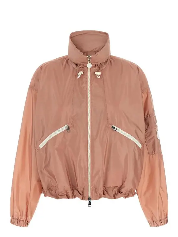 Moncler Water-repellent Bomber Jacket With Removable Hood - Pink