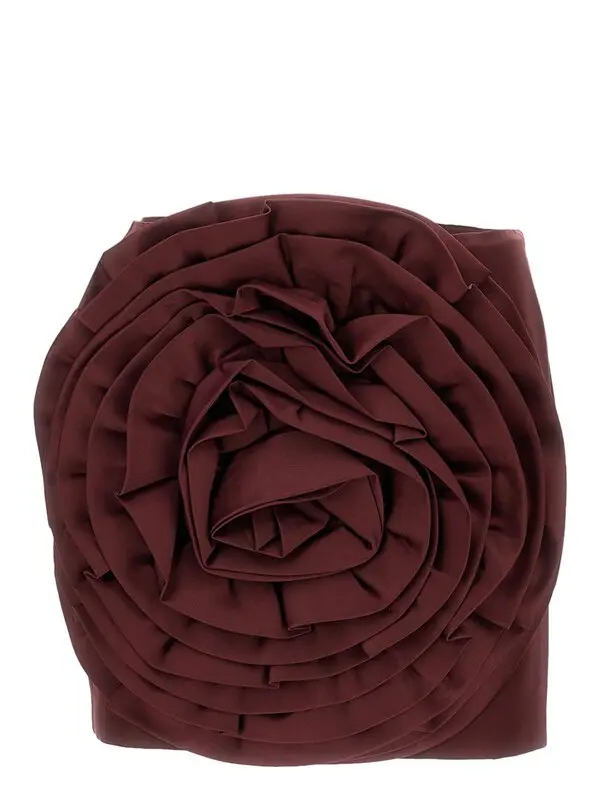 ROTATE BY BIRGER CHRISTENSEN Satin Mini Skirt With Rose Appliqu - Multicolor