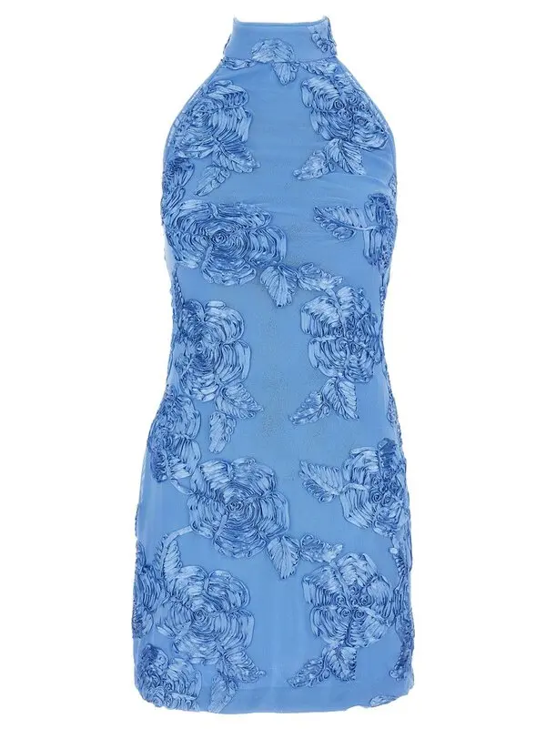 ROTATE BY BIRGER CHRISTENSEN High Neck Sheath Dress With Floral Motif - Multicolor