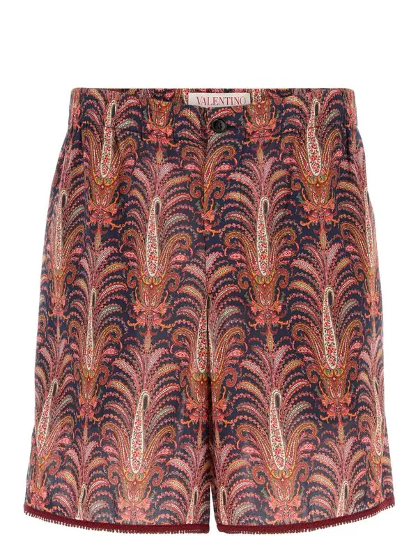 Valentino Garavani Printed Cotton Bermuda Shorts - Multicolor