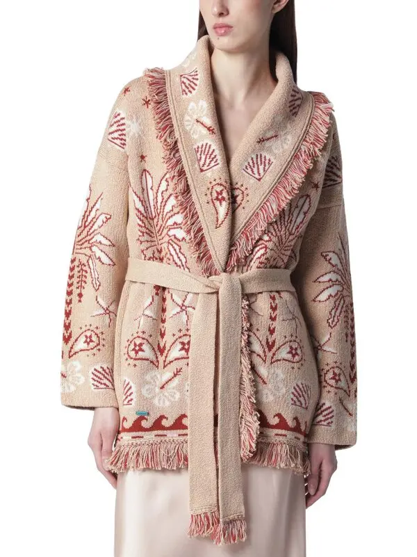 Alanui Echoes Of The Island Jacquard Cardigan - Cream