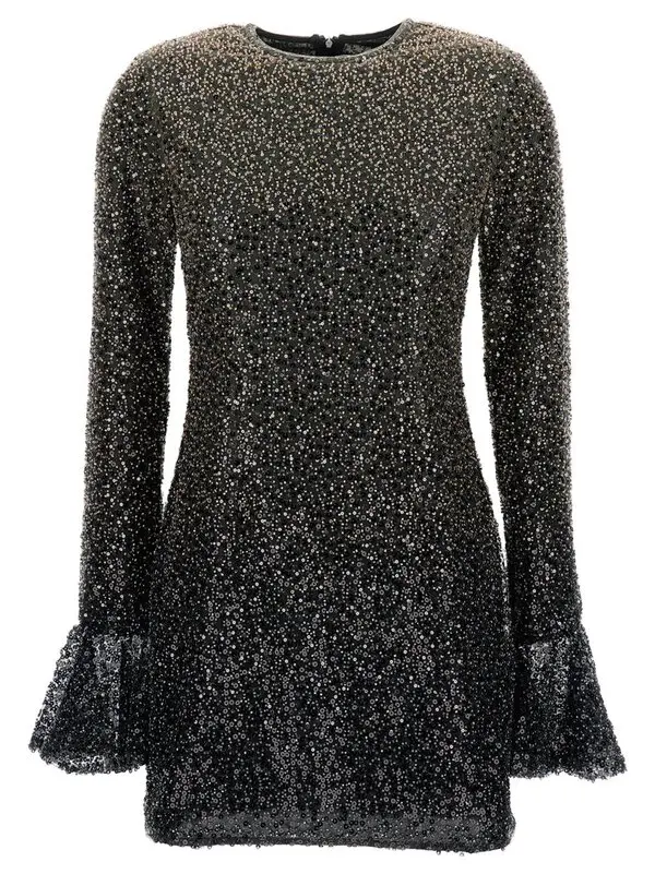 ROTATE BY BIRGER CHRISTENSEN Embellished Mini Dress With Flared Cuffs - Multicolor