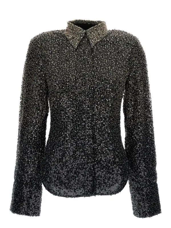 ROTATE BY BIRGER CHRISTENSEN Embellished Long-sleeve Shirt - Multicolor