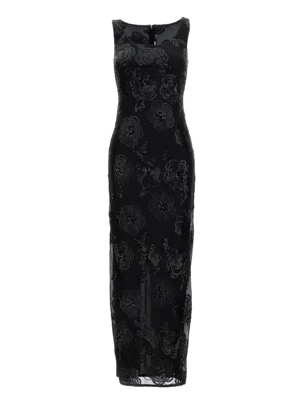 ROTATE BY BIRGER CHRISTENSEN Maxi Dress With Sequin Flower Embroidery - Multicolor