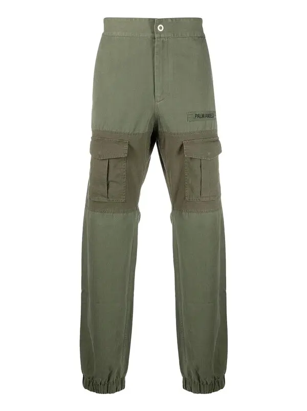 Palm Angels Cotton Cargo Trousers - Green