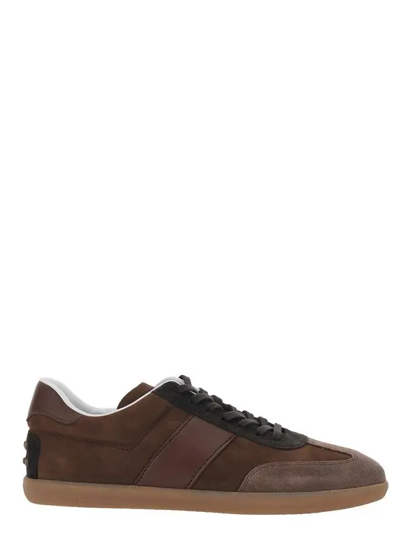 TOD'S Suede Low Top Sneakers With Logo Detail - Multicolor