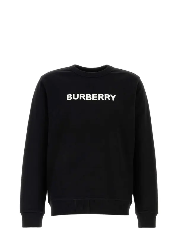 Burberry Cotton Crewneck Sweatshirt With Logo - Black