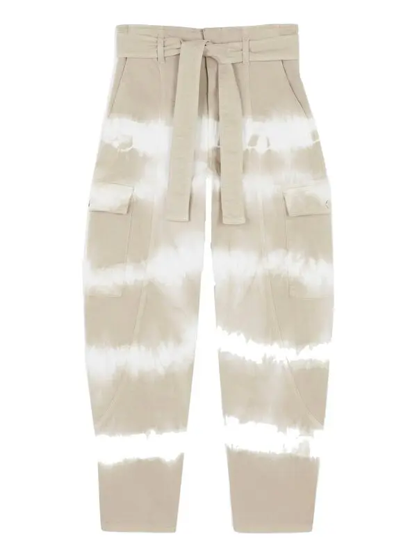 Stella McCartney Tie & Dye Belted Cargo Jeans - White