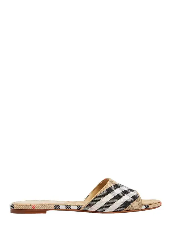 Burberry Sloane Check Slippers - Cream