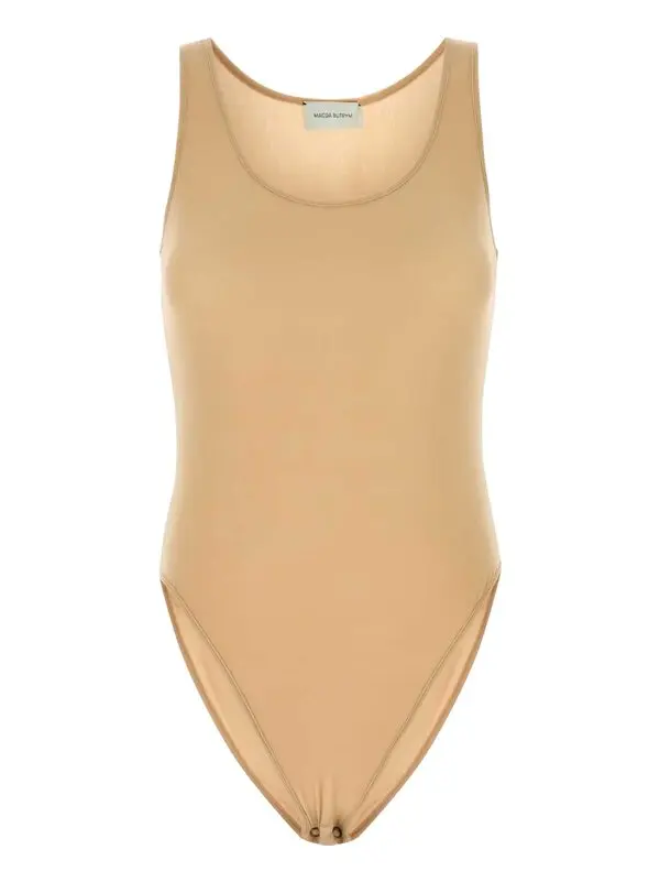 Magda Butrym Stretch Cupro Bodysuit - Brown