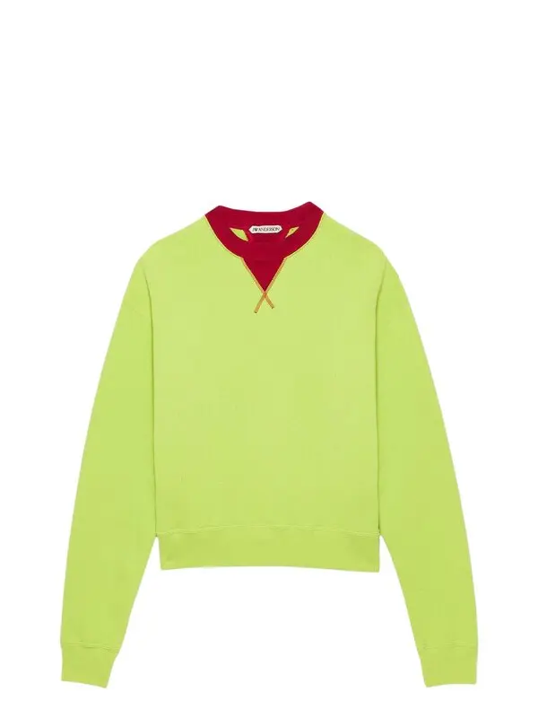 JW Anderson Crewneck Sweatshirt With Contrast Trim - Green