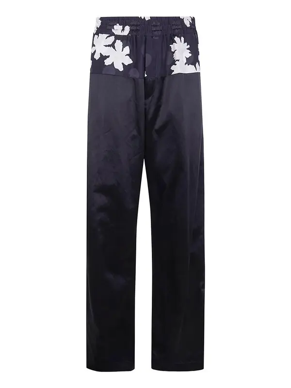 Dries Van Noten Pablo Bicolor Floral Trousers - Black