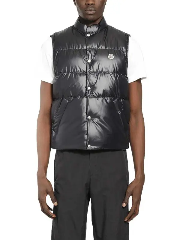 Moncler Padded Button-fastening Vest - Blue