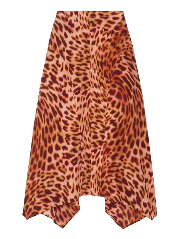 Stella McCartney Leopard Print Silk Dress - Orange