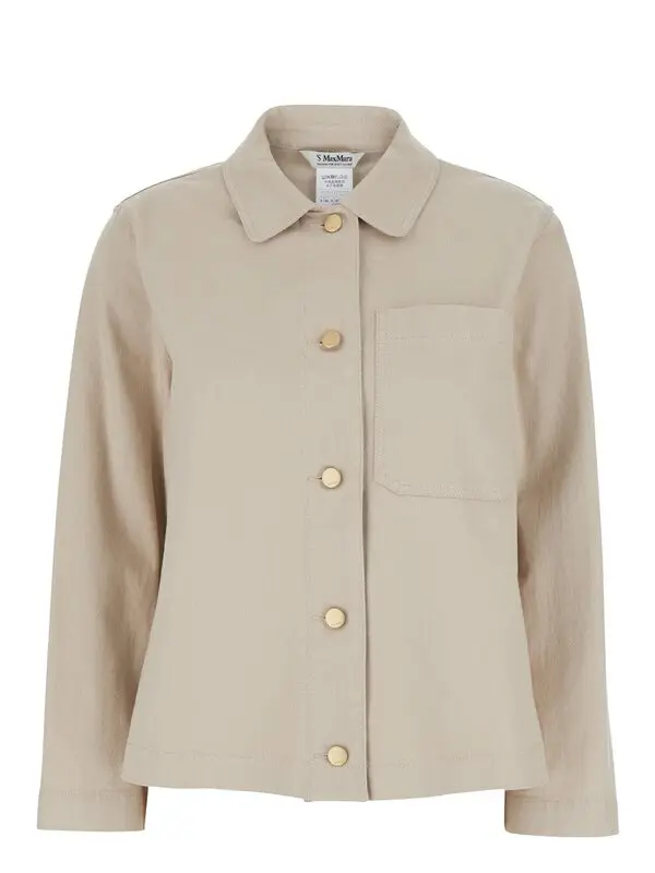 Max Mara Cotton Stretch Shirt With Jewel Buttons - Multicolor