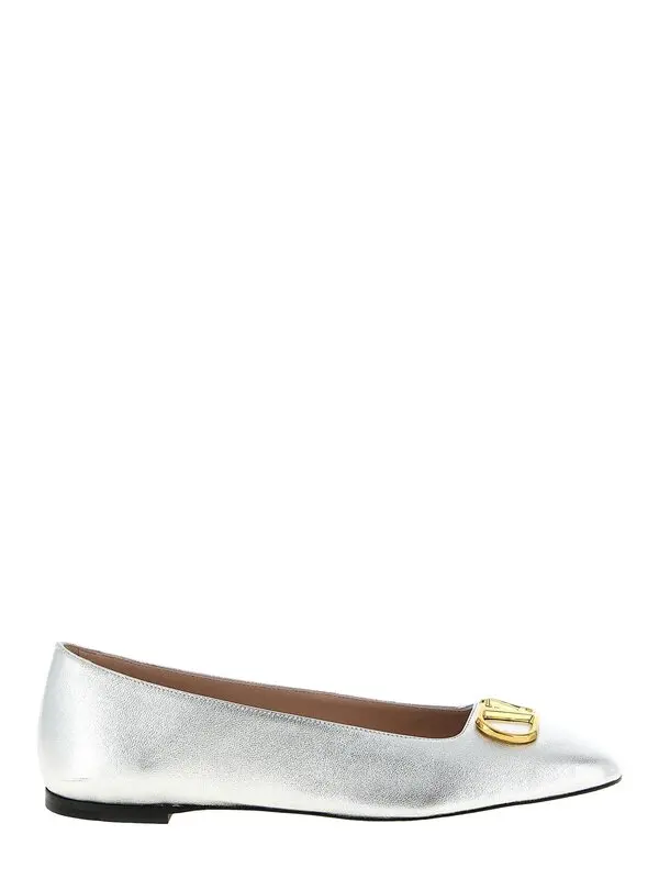 Valentino Garavani Vlogo Signature Ballet Flats - Silver