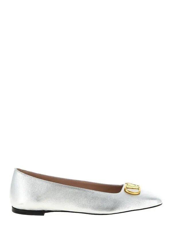 Valentino Garavani Vlogo Signature Ballet Flats - Silver