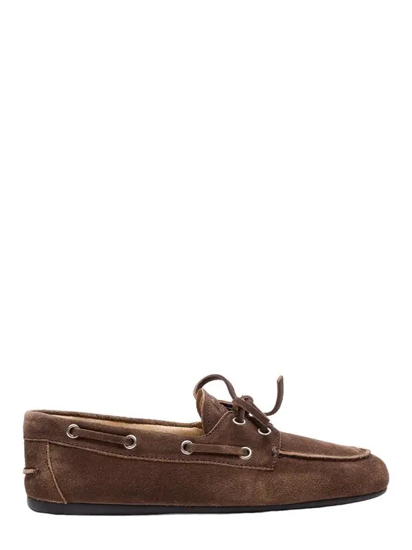 Miu Miu Suede Delave Loafers - Brown