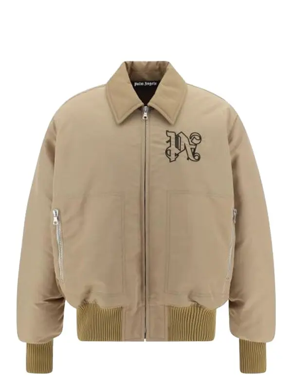 Palm Angels Padded Bomber Jacket - Cream