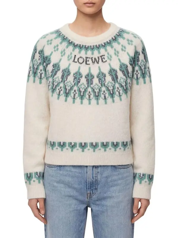 Loewe Fair Isle Pullover - White