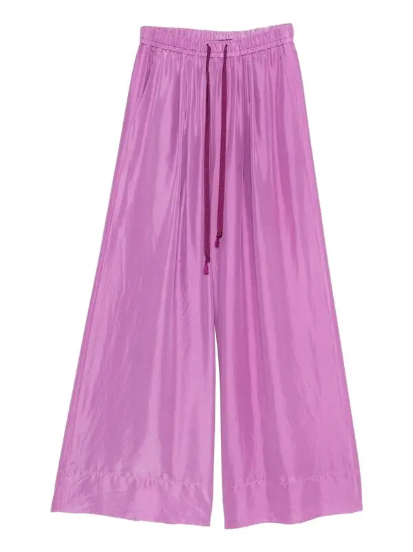 FORTE_FORTE Silk Drawstring Trousers - Multicolor