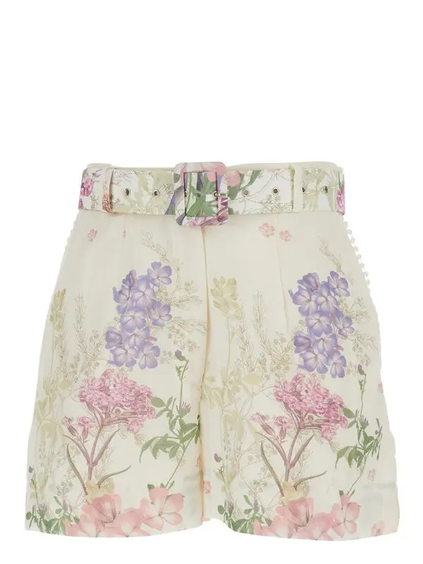 Charo Ruiz Ibiza Botanical Motif Cotton Shorts - Multicolor