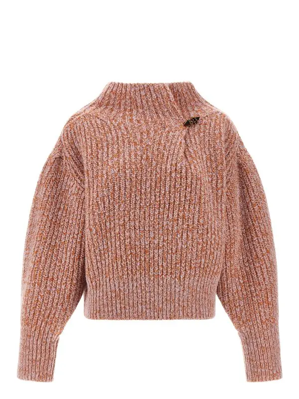 Dries Van Noten Two-tone Knitted Wool And Alpaca Sweater With Jewel Detail - Multicolor